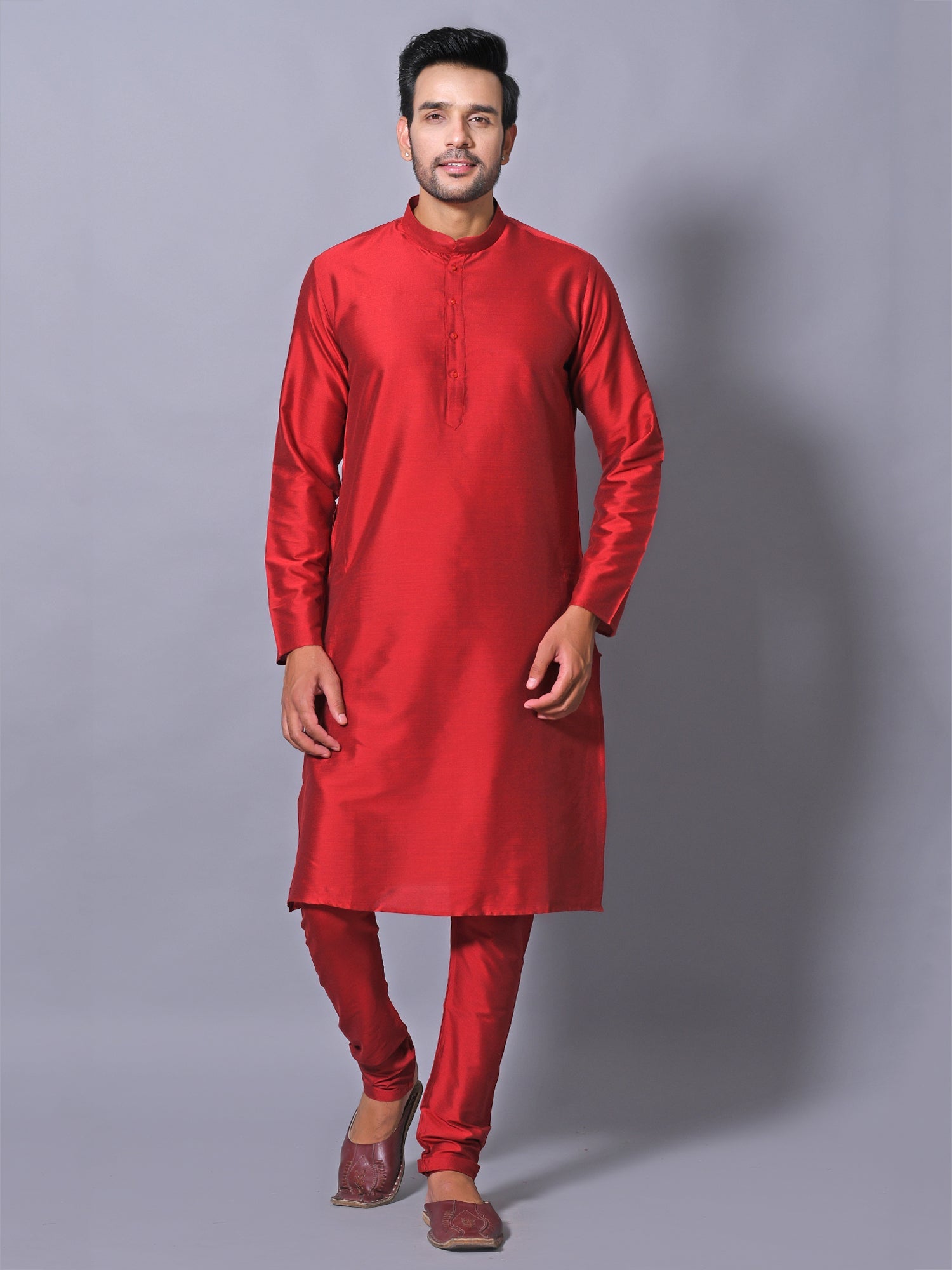 Solid Red Kurta Set – ETHNIC COTLER