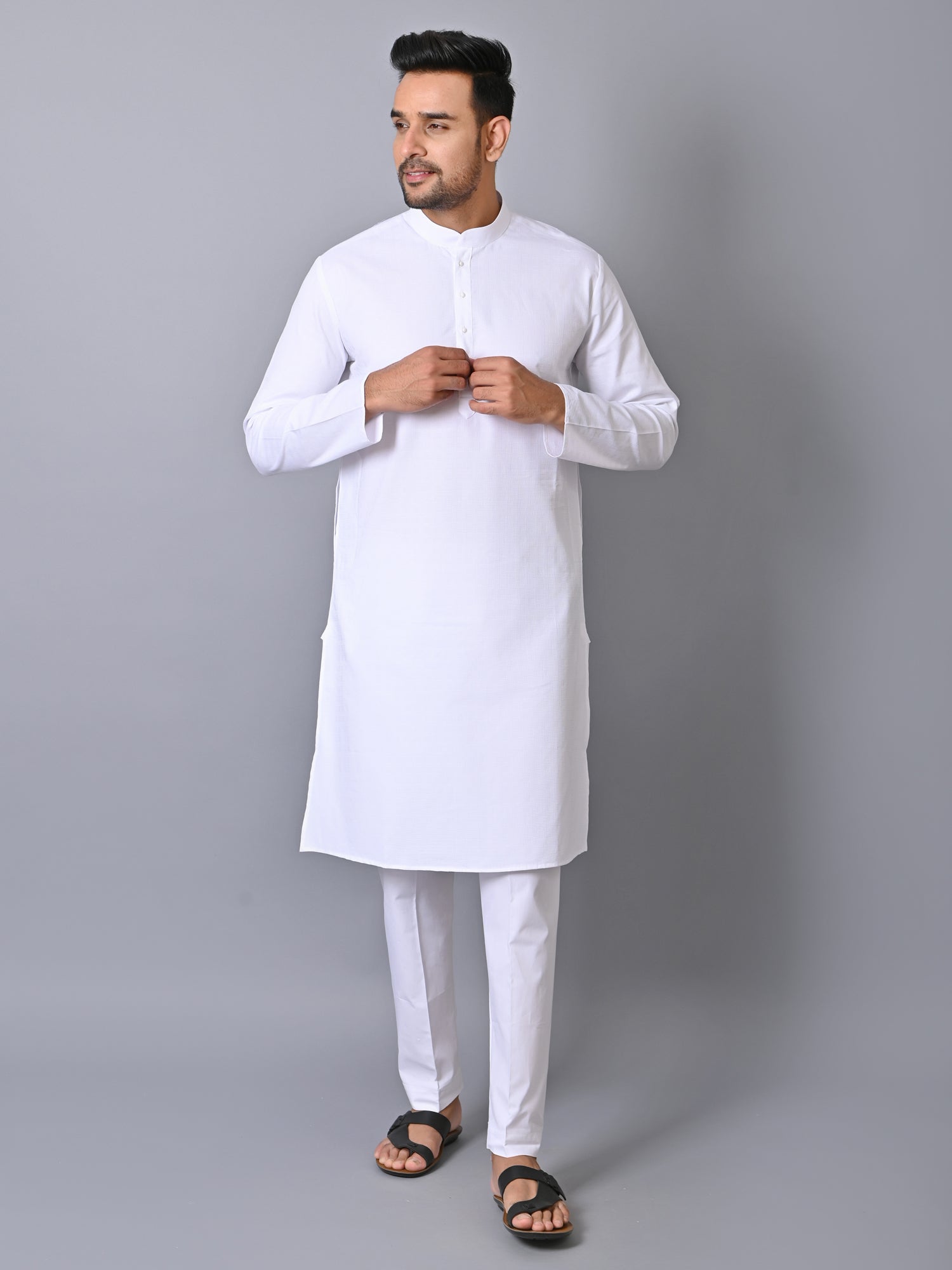 Solid White Kurta Set – ETHNIC COTLER