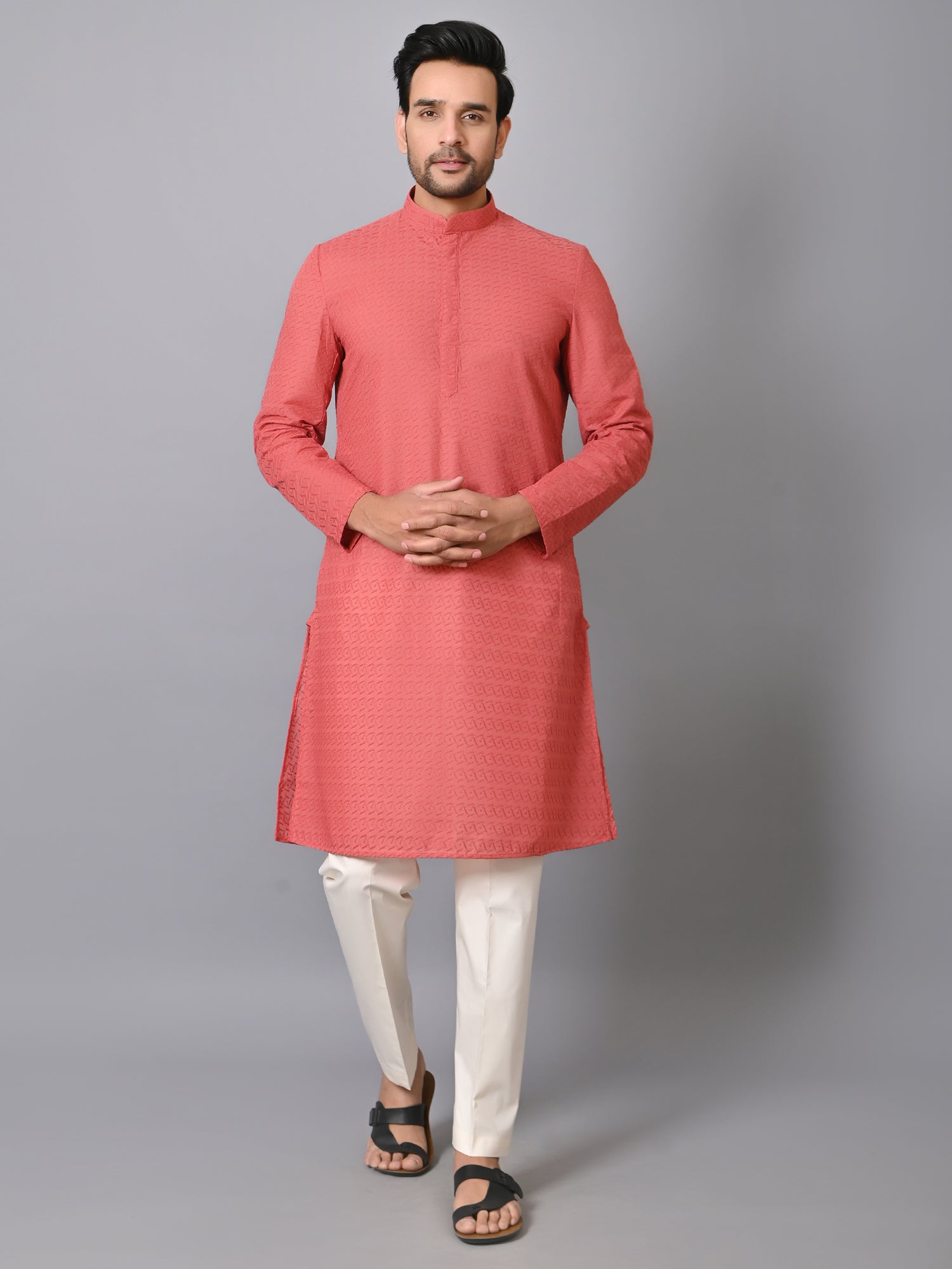 Geometric Rust Kurta Set – ETHNIC COTLER