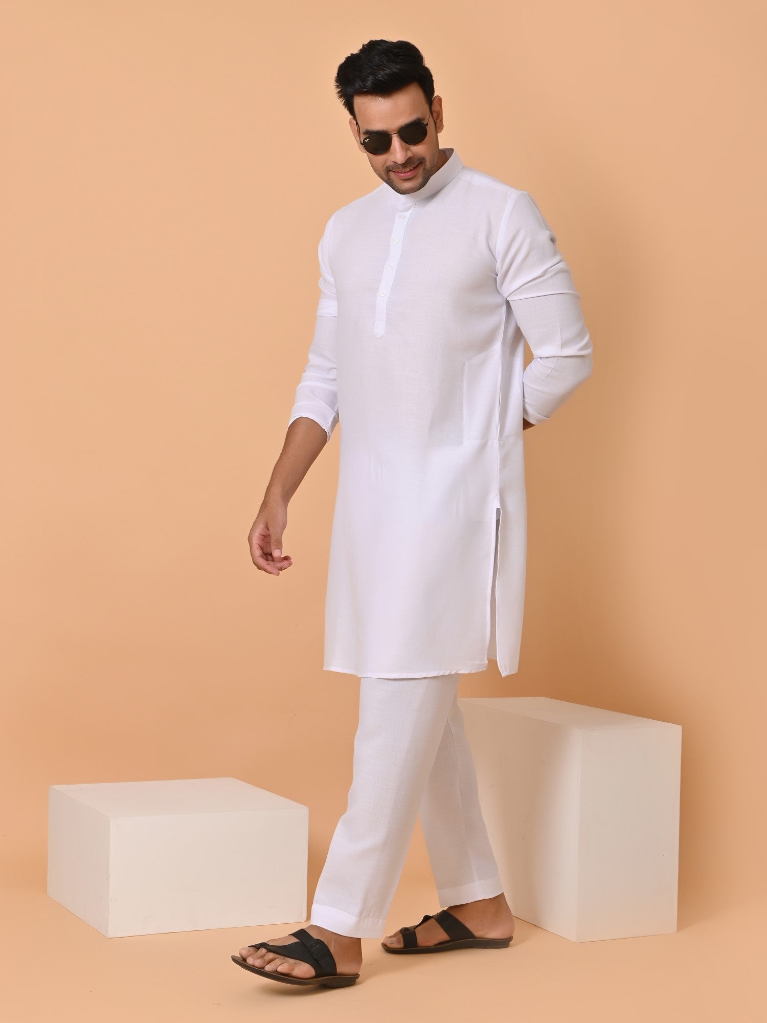 Solid White Kurta Set – ETHNIC COTLER