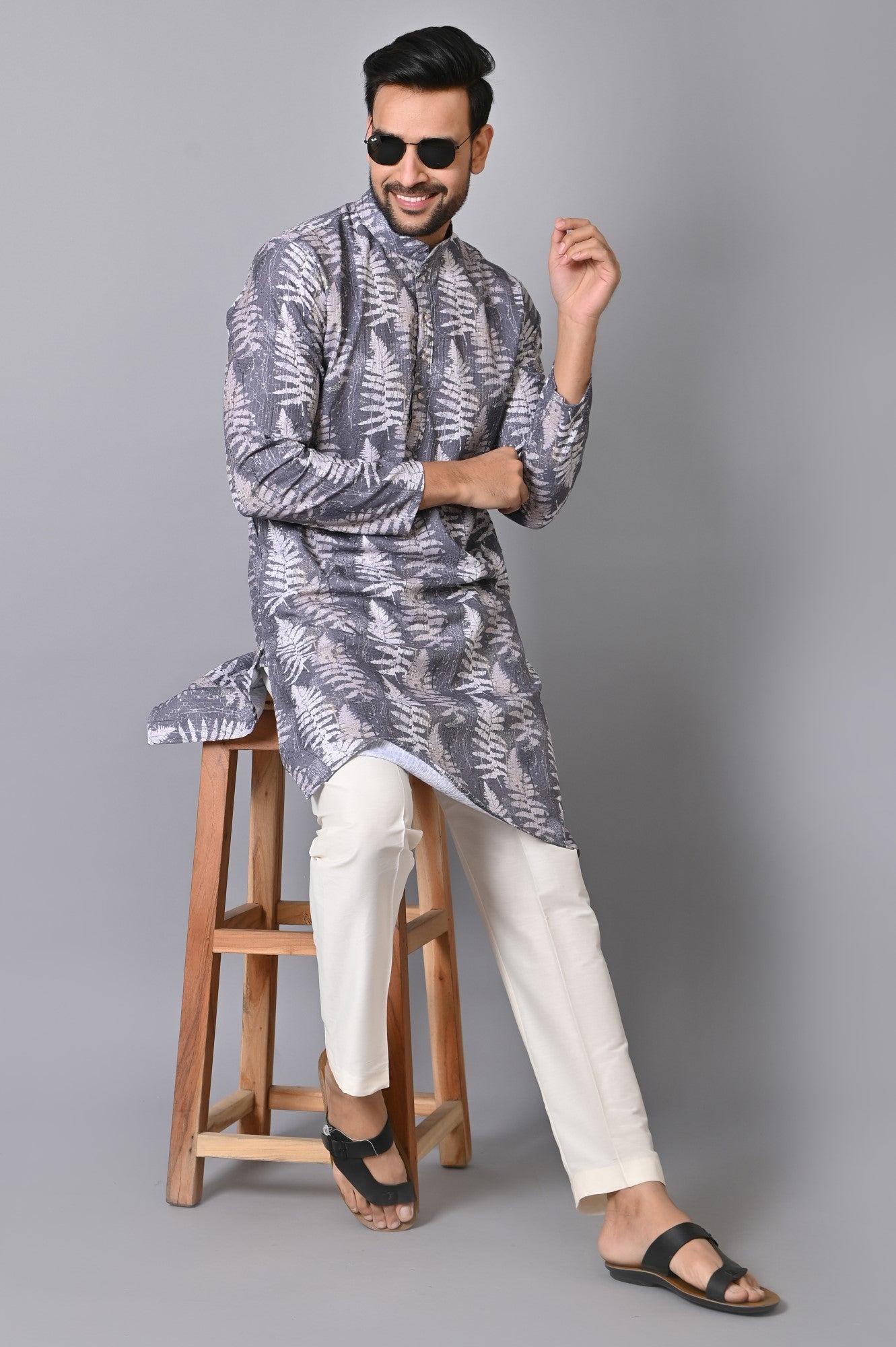 Sequence Grey Kurta Set – ETHNIC COTLER
