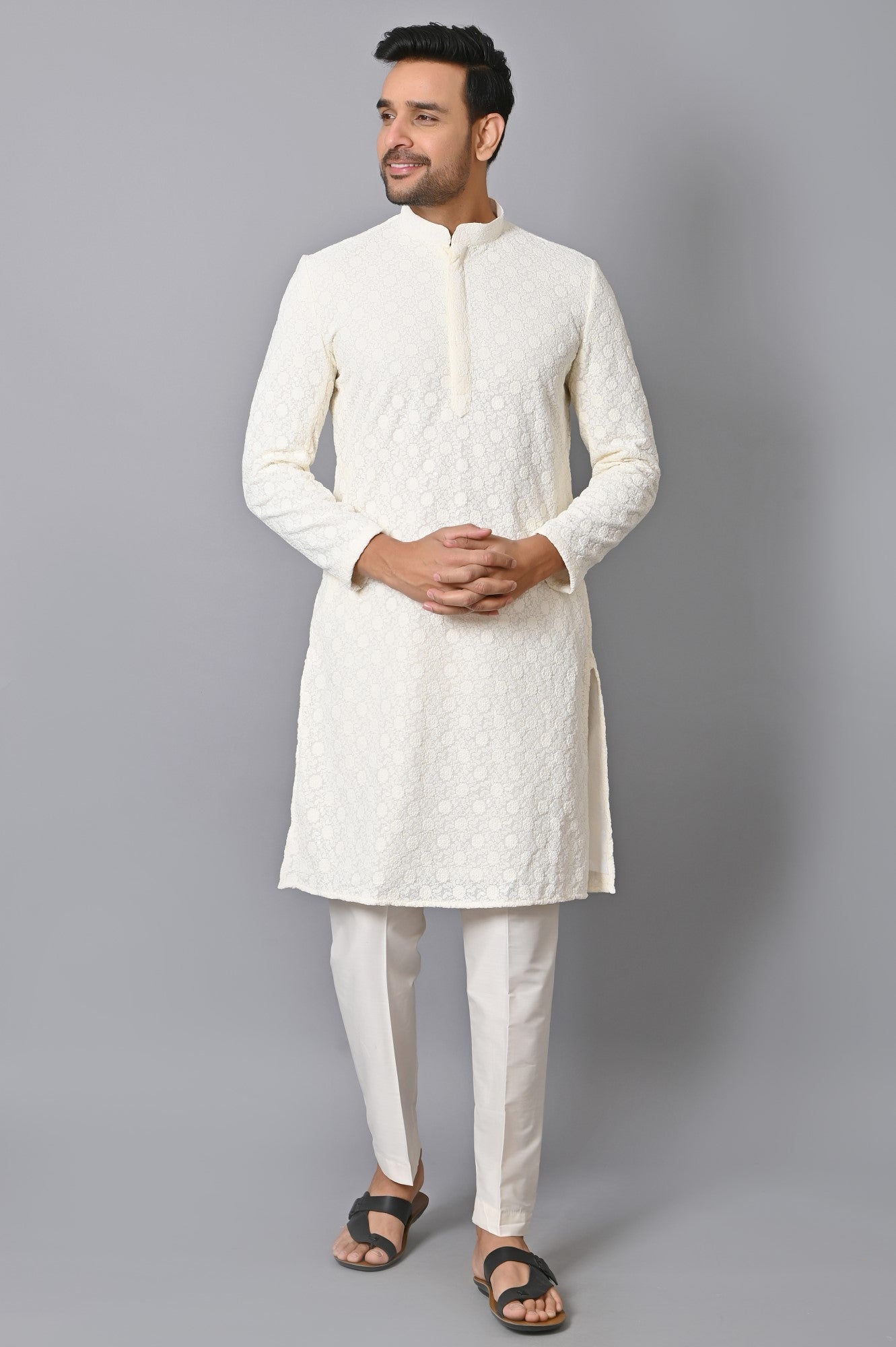 Sequence Cream Kurta Set – ETHNIC COTLER